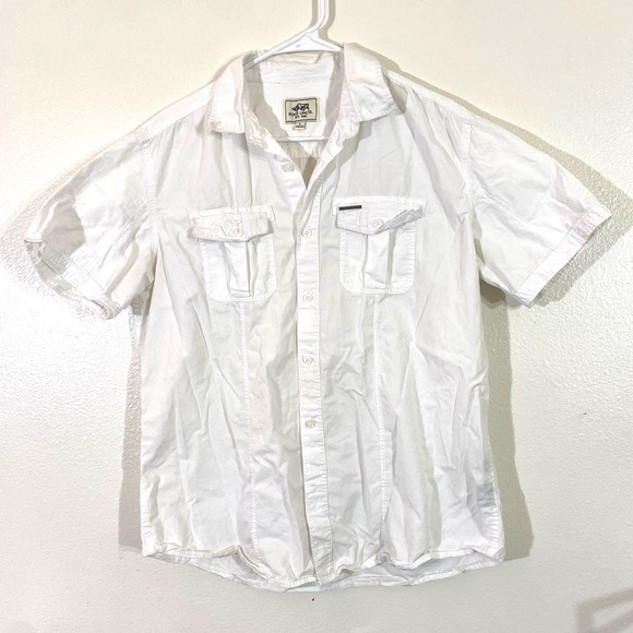 Ecko Unlimited | Shirts | White Button Down Short Sleeve Ecko Shirt Sz ...